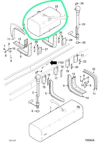1681827 rezervoar za gorivo za DAF XF 105 kamiona