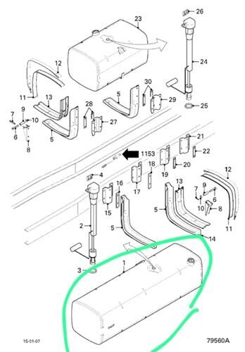1673122 rezervoar za gorivo za DAF XF 105 kamiona