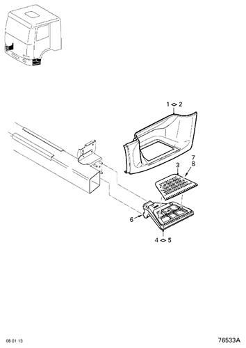 1642682 bočna stepenica za DAF XF 105 kamiona