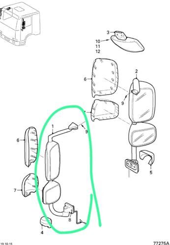 1808567 retrovizor za DAF XF 105 kamiona