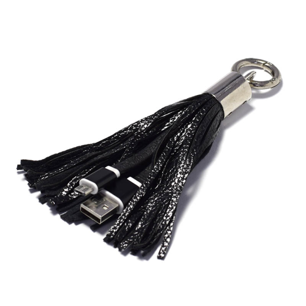 Kabel sa priveskom Micro USB crni.