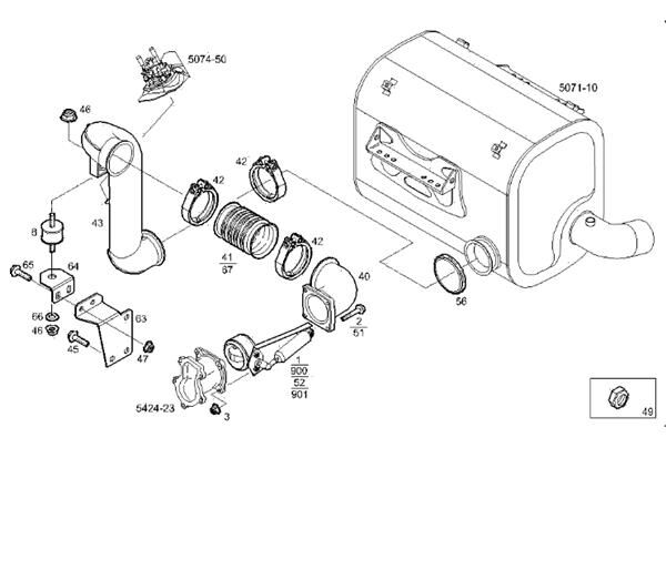 Izduvna cev za IVECO EuroCargo (03.2008->) kamiona za smeće