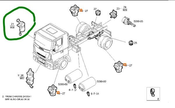 504062171 poluga ručne kočnice za IVECO EuroCargo tector kamiona