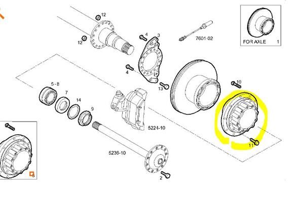 VKHC5952 glavčina za IVECO Stralis kamiona