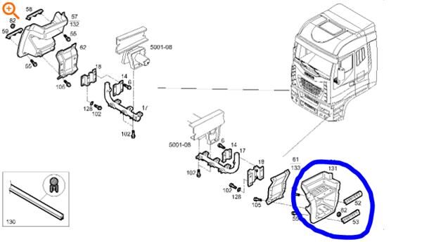 DC00857 bočna stepenica za IVECO Stralis kamiona