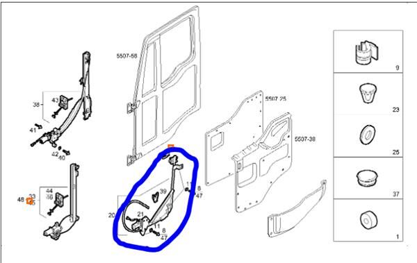 65750040 podizač stakla za IVECO Stralis kamiona