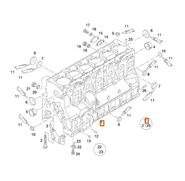 51011026340 blok cilindara za MAN M2000L/M2000M 18.2X4 E2 kamiona