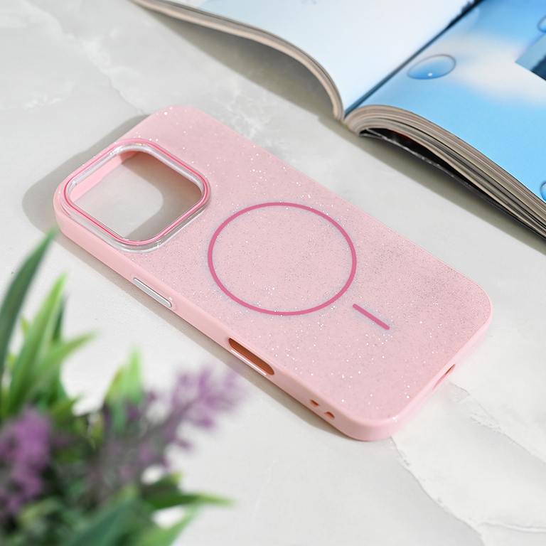 Zastitna maska (futrola) Magsafe Sparkle Dust - iPhone 16 Pro roze