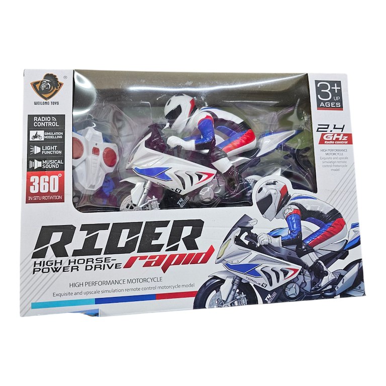 RC motor na daljinsko upravljanje belo plavi