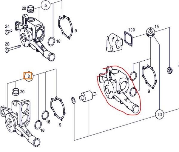 A 906 200 54 01 pumpa za hlađenje motora za Mercedes-Benz 2628GL/NLA6X2/4 3900 kamiona