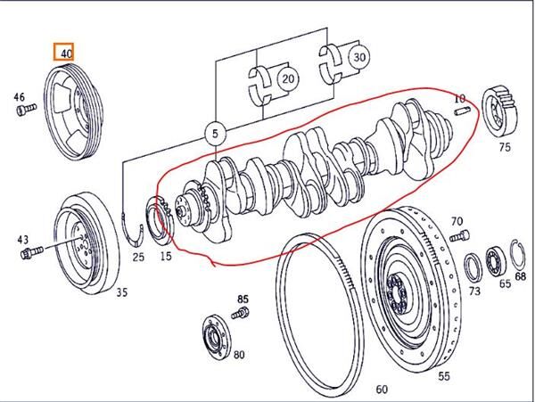 20050390601 kolenasto vratilo za Mercedes-Benz 2628GL/NLA6X2/4 3900 kamiona