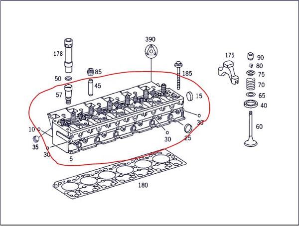 A 906 010 83 21 glava cilindra za Mercedes-Benz 2628GL/NLA6X2/4 3900 kamiona