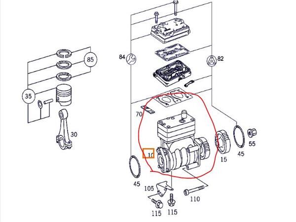 A 906 130 33 15 pneumatski kompresor za Mercedes-Benz 2628GL/NLA6X2/4 3900 kamiona