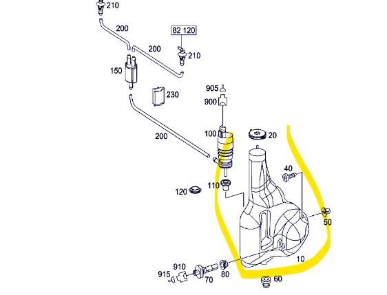 A 906 869 00 20 rezervoar tečnosti za pranje za Mercedes-Benz SPRINTER kamiona