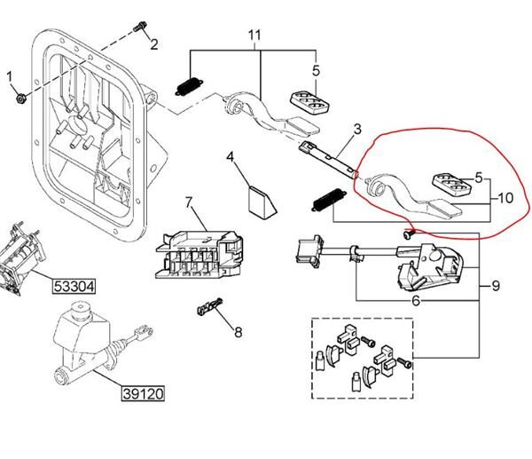 5001864496 pedala kvačila za Renault Premium kamiona