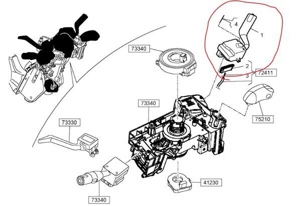 645157 prekidač pod volanom za Renault Premium kamiona