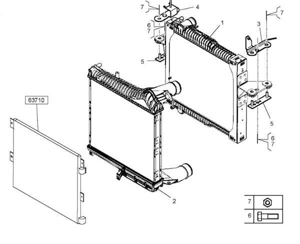 Radijator za hlađenje motora za Renault Midlum kamiona