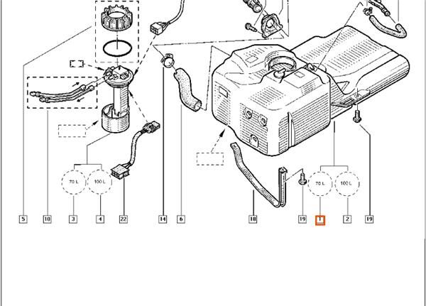 7701472937 rezervoar za gorivo za Renault MASTER II Caja/Chasis (ED/HD/UD) kamiona