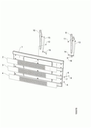 1397570 rešetka hladnjaka za Scania Serie 4 (P/R 164 L)(2001->) kamiona