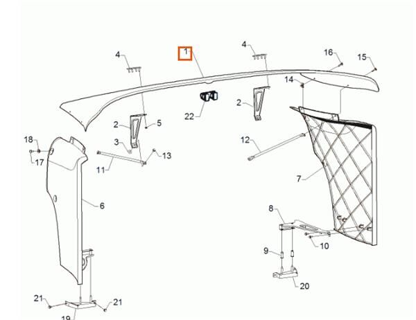 1528050 spojler za Scania Serie 4 (P/R 144 L)(1996->) kamiona