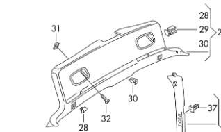 Guarnecido Porton Trasero 1J6867601FB41 drugi rezervni deo kabine za Volkswagen Golf IV Variant (1J5)(1999->) automobila