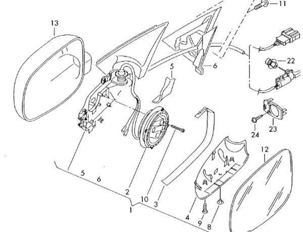 351991115070 retrovizor za Volkswagen Golf IV Variant (1J5)(1999->) kamiona