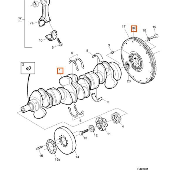 20533089 kolenasto vratilo za Volvo FH 12 asta 2001 E2 / E3 kamiona