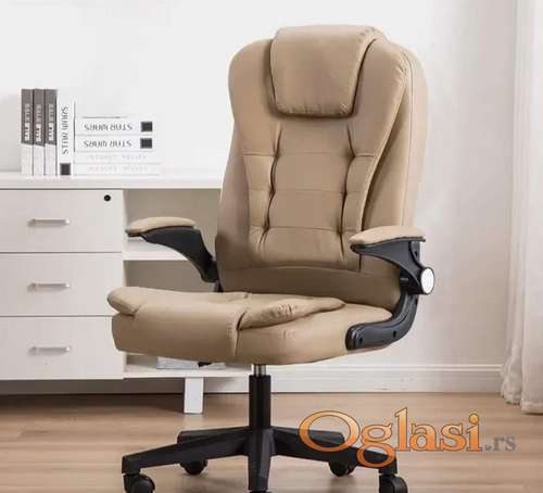 Stolica za kancelariju kozna pvc Khaki
