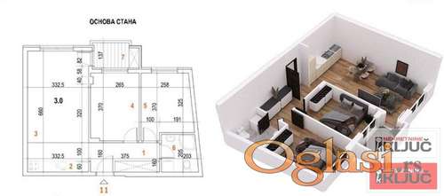 KOD SOMBORSKOG BULEVARA, 54m2, Dvoiposoban sa pdv, Izgradnja