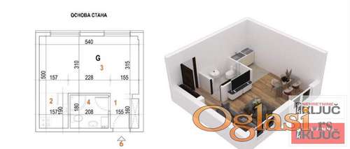 KOD SOMBORSKOG BULEVARA, 26m2, Garsonjera sa pdv, Izgradnja