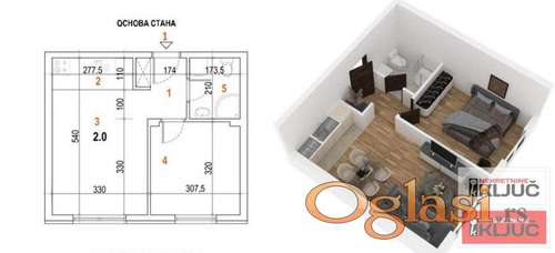 KOD SOMBORSKOG BULEVARA, 34m2, Jednoiposoban sa pdv, Izgradnja