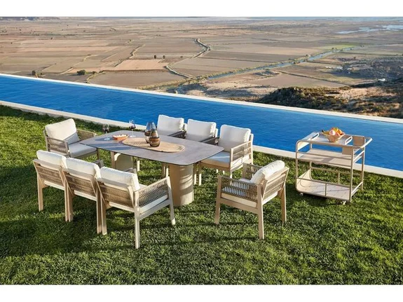 Hanah Home Set baštenski sto i stolice 9 komada Toscana