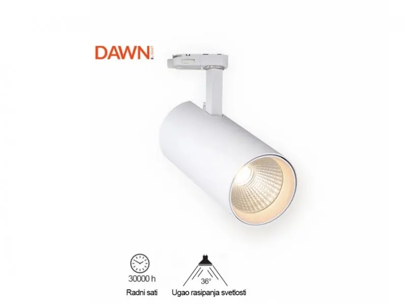 DAWN LED Reflektor šinski JM-4068 10W 3000K 36° beli