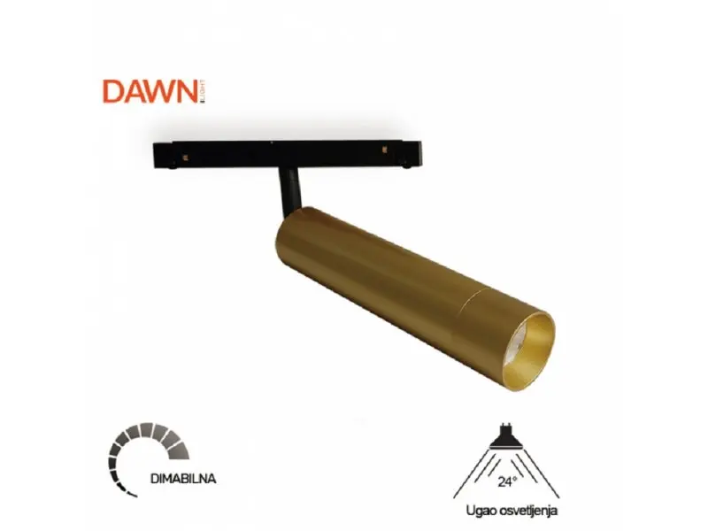 DAWN LED5-10W Reflektor, Magnetic, 3000K 24° 48V DC, Bakarni