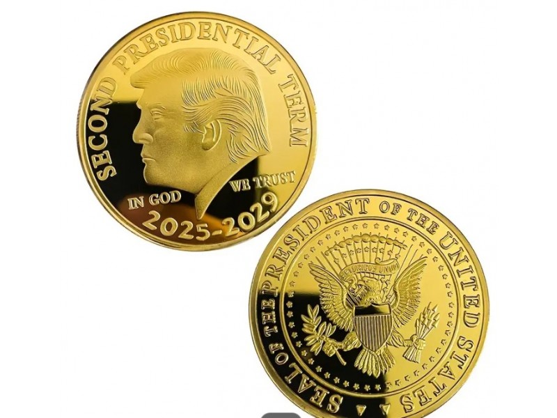 Donald Tramp. Novcic, kovanica oko 4 cm. Verzija 2.
