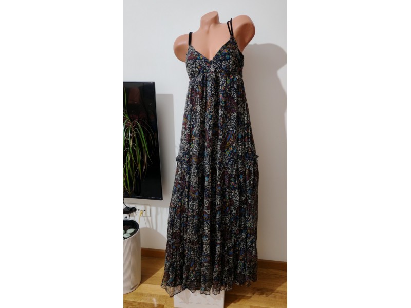 Predivna ZARA maxi haljina 100% svila S NOVO