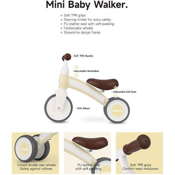 Balans Bicikl bez pedala Sweetie cream Qplay 41312474
