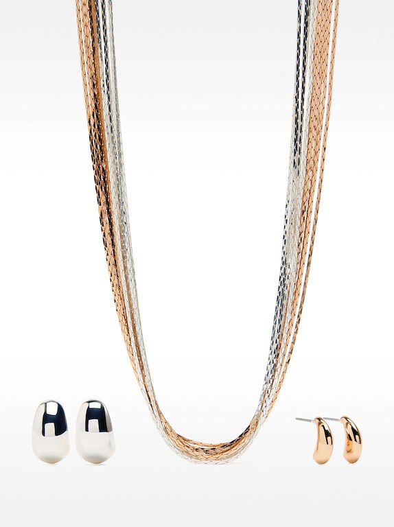 BICOLOR NECKLACE SET WITH EARRINGS