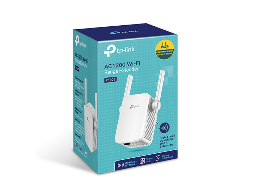Ekstender dometa TP-LINK RE305 Wi-Fi/AC1200/867Mbps/300Mpbs/2 eksterne anteneID: EK000572747