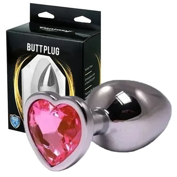 Metal srce plug roze