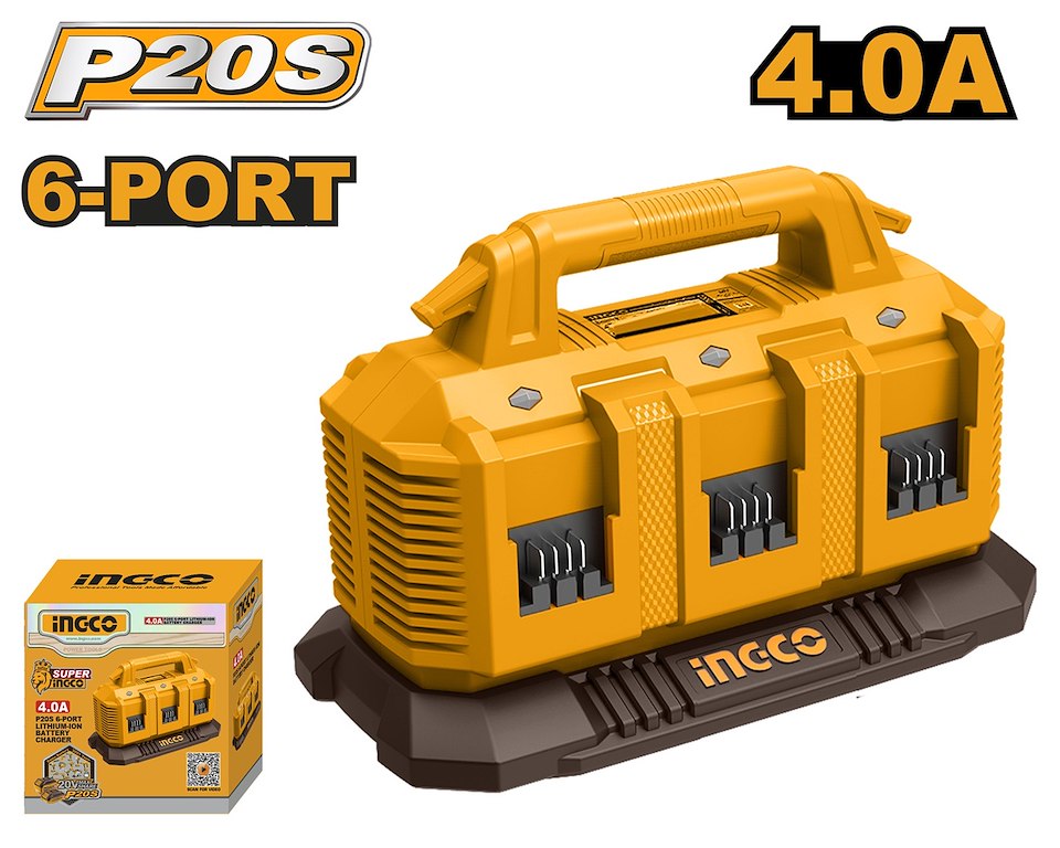 INGCO Punjač 4AH za 6 baterija SUPER FCLI2064ID EK000721416