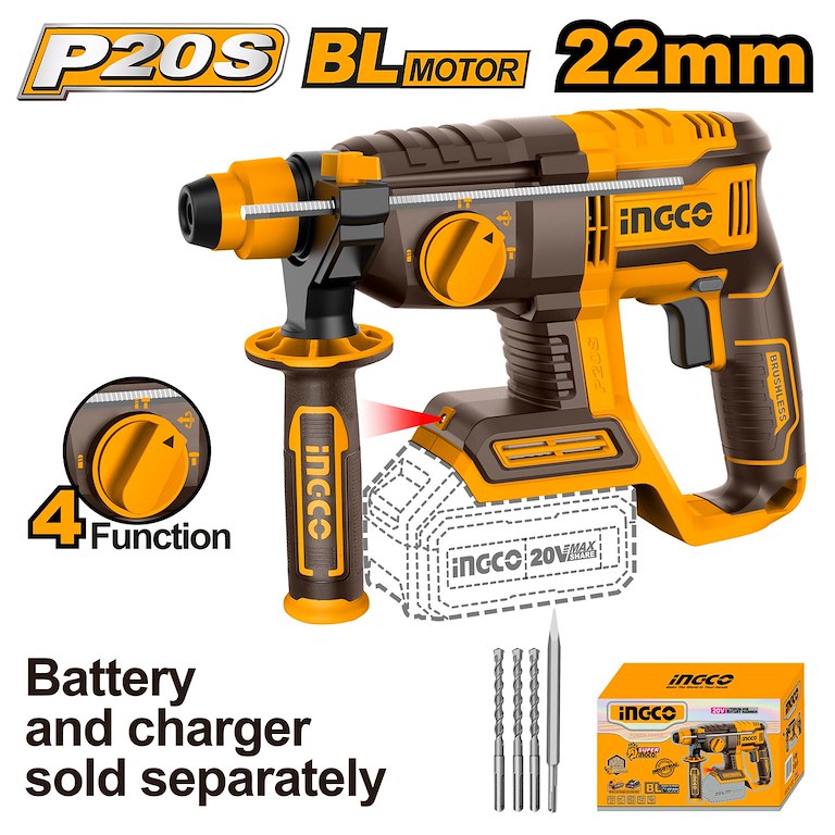 INGCO Aku hamer 22mm 2J SOLO SUPER CRHLI20208ID EK000721629
