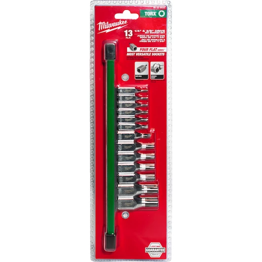 Milwaukee set nasadnih ključeva za bitove 1/4" - 3/8" na nosaču, Torx T8-T60, 13 delova 4932480565ID: EK000716364