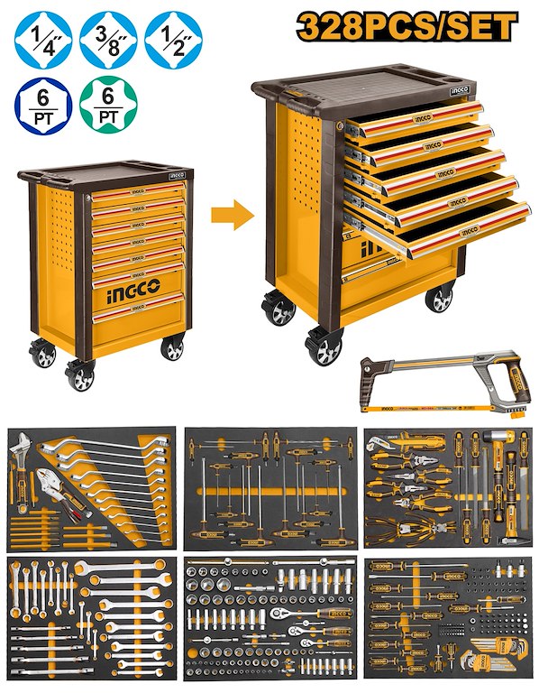 INGCO Kolica sa alatom 328kom SUPER HTCS273281ID EK000719263