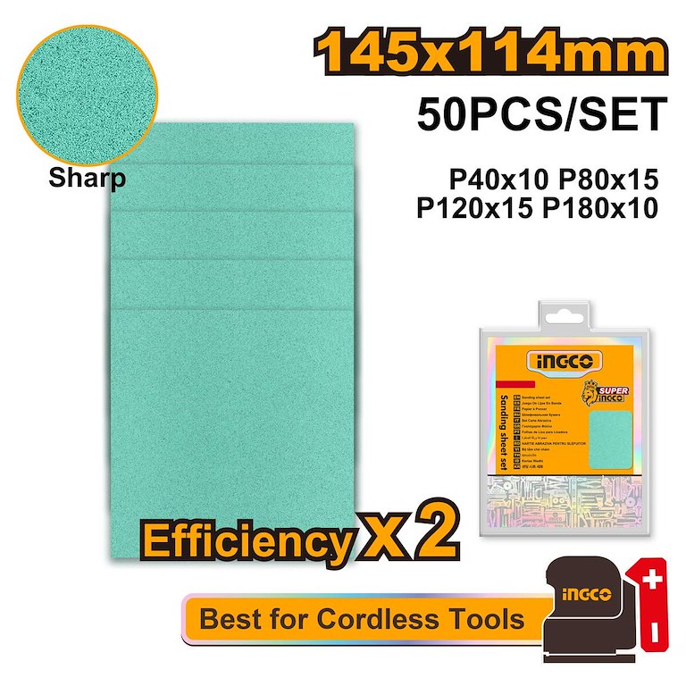 INGCO Set brusnih papira 50/1 SUPER AKFS145115ID EK000719266