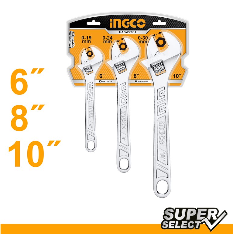 INGCO Set podesivih ključeva 3/1 HADWK031ID: EK000716475