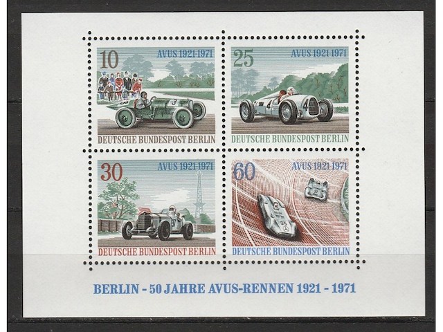 Berlin - 1971 - AVUS Motor Racing Track - MNH