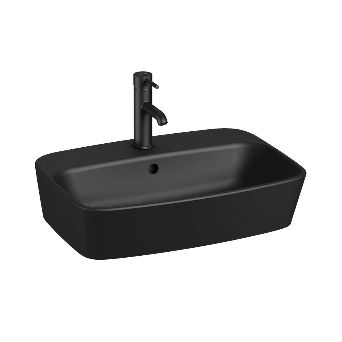 Jika nadgradni umivaonik 55x40x16,5 sa rupom MATT BLACK 8.1838.2.716.104.1ID EK000697738