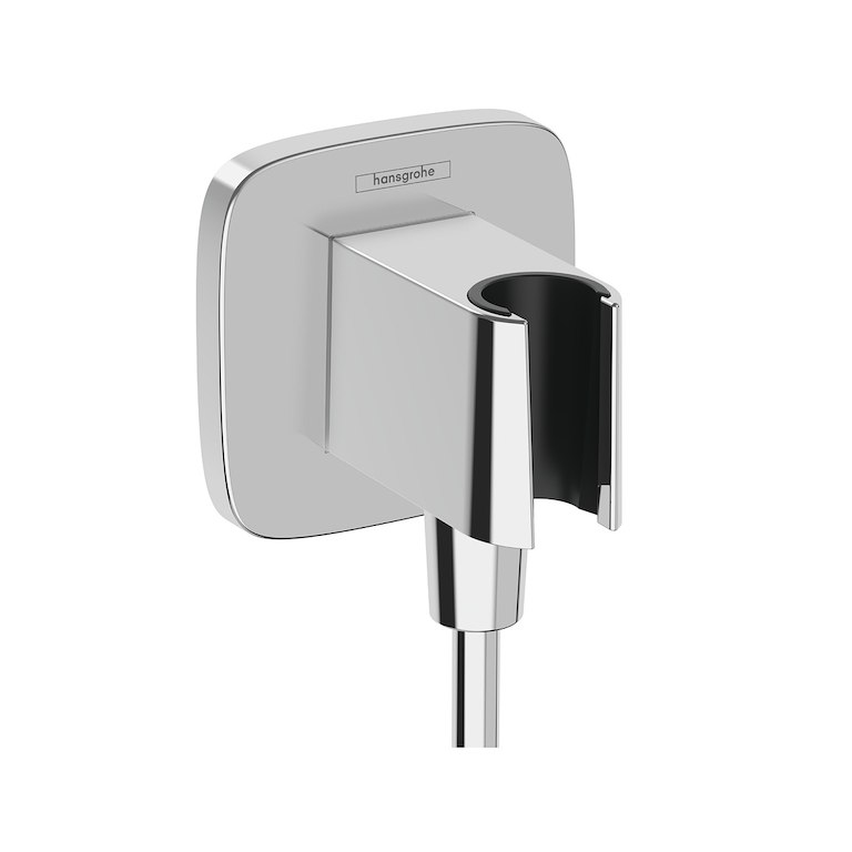 Hansgrohe FixFit Q Softsquare Chrome priključak za crevo ručnog tuša sa držačem za ručni tuš sa nepovratnim ventilom 26887000ID: EK000690133