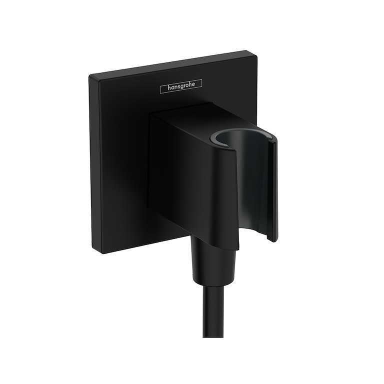 Hansgrohe FixFit E Square Matt Black priključak za crevo ručnog tuša sa držačem za ručni tuš sa nepovratnim ventilom 26889670ID: EK000690088